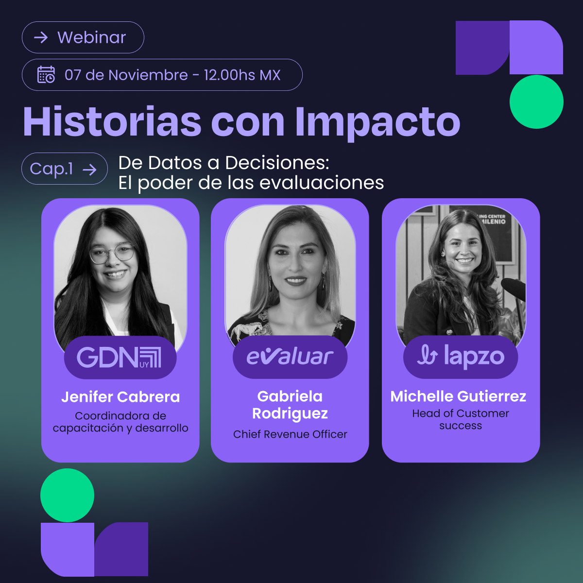 Regístrate al Webinar de Historias con Impacto